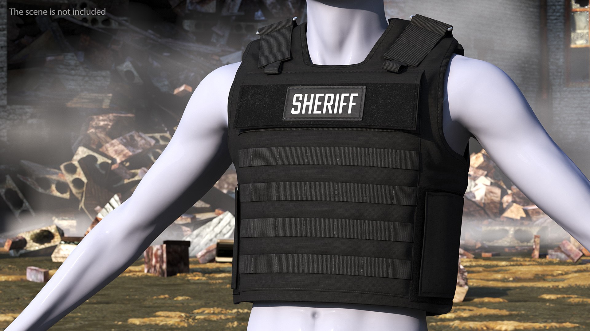Sheriff Black Body Armor Carrier 3D - TurboSquid 2098037