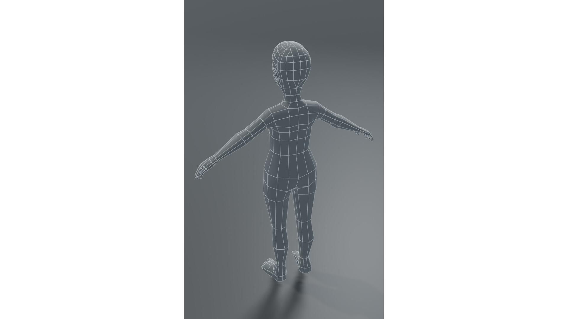 3D model girl kid body base mesh - TurboSquid 1651632
