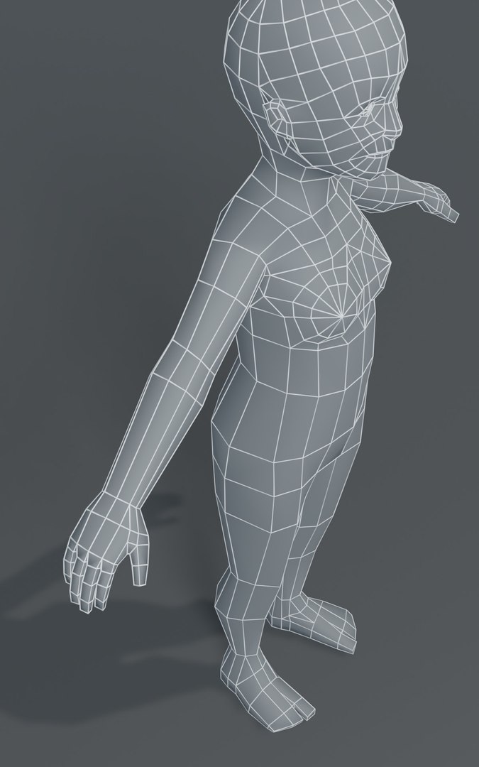3D model girl kid body base mesh - TurboSquid 1651632