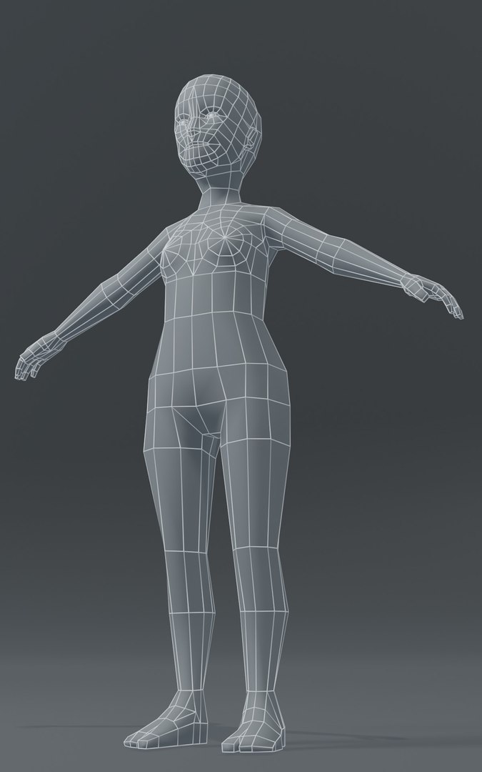 3D model girl kid body base mesh - TurboSquid 1651632