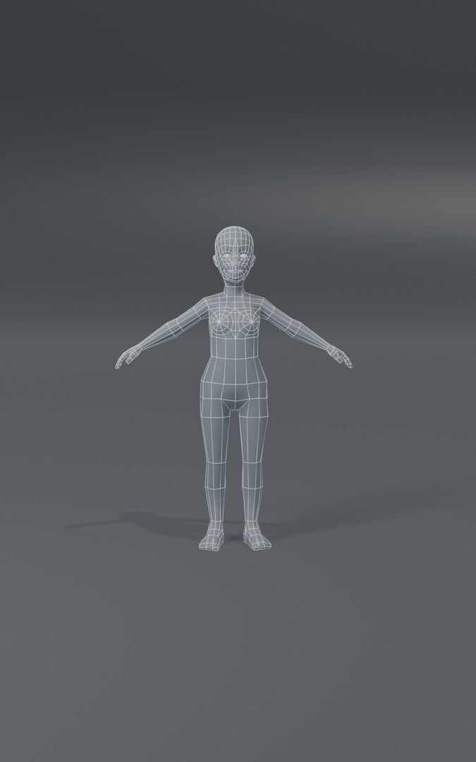 3D model girl kid body base mesh - TurboSquid 1651632