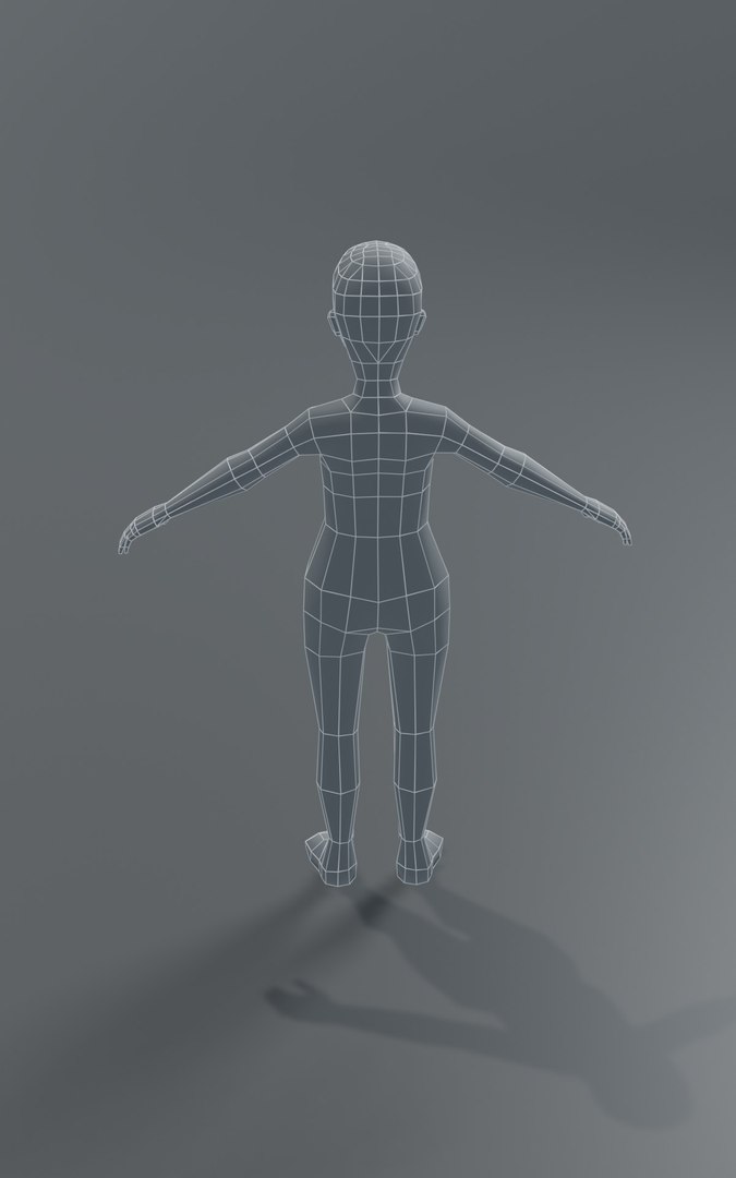 3D model girl kid body base mesh - TurboSquid 1651632