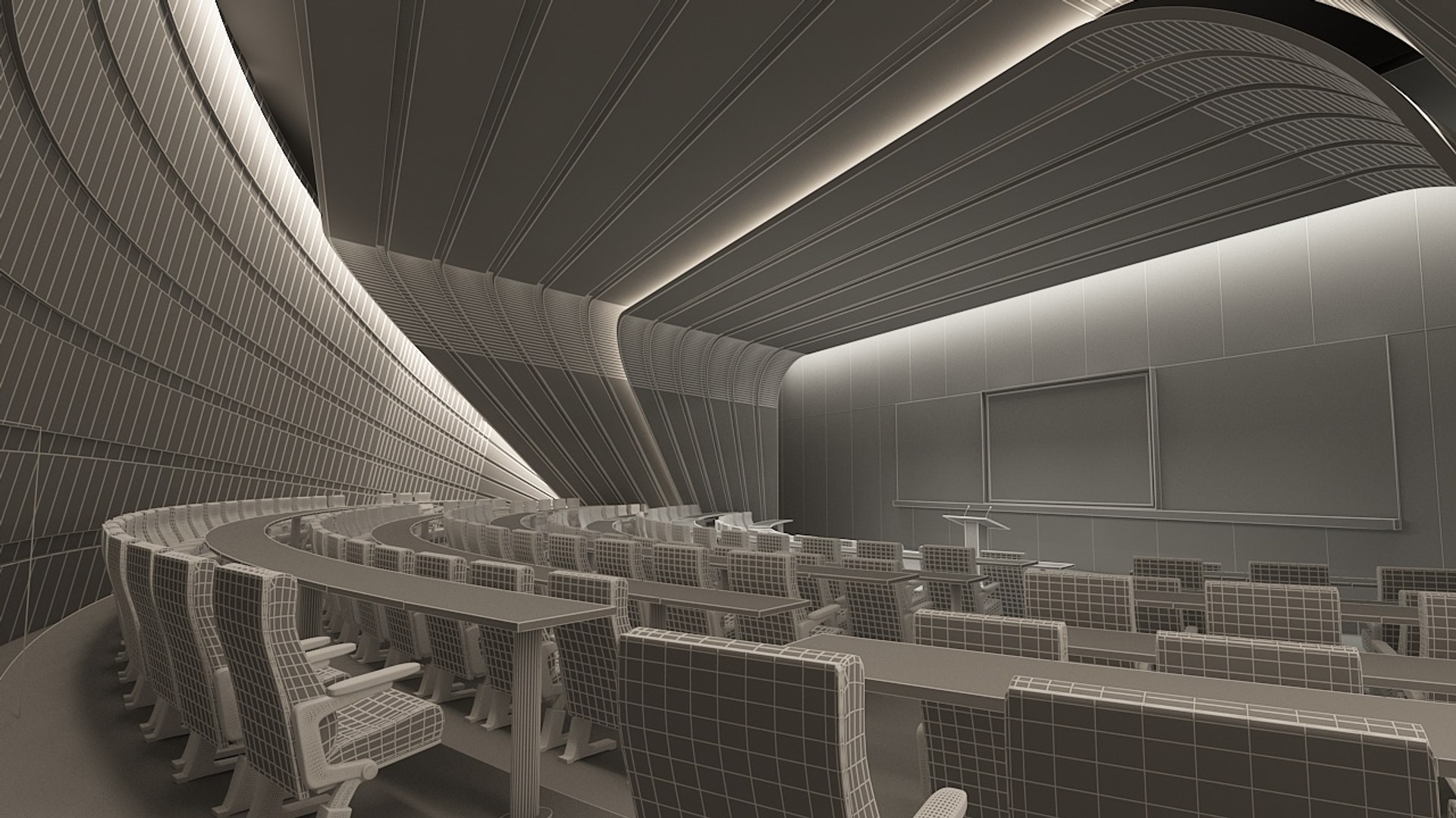 Circular Lecture Hall Model - TurboSquid 2210299