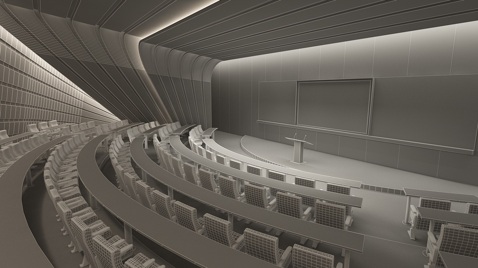 Circular Lecture Hall Model - TurboSquid 2210299