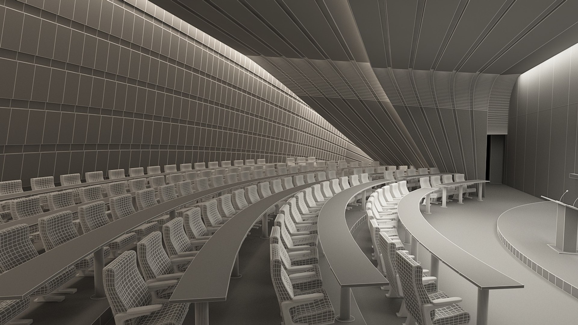Circular Lecture Hall Model - TurboSquid 2210299