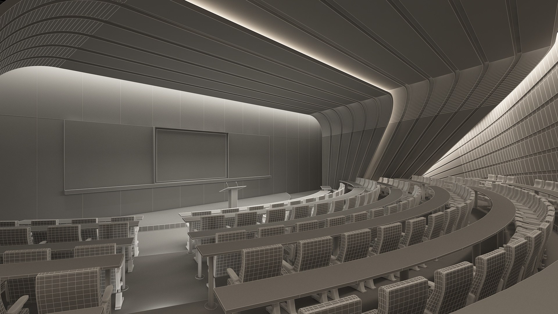 Circular Lecture Hall Model - TurboSquid 2210299