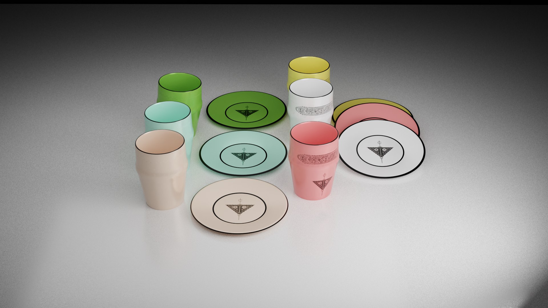 Ceramic Cup In Six Colors - Berber Logo 3D Model - TurboSquid 2233046