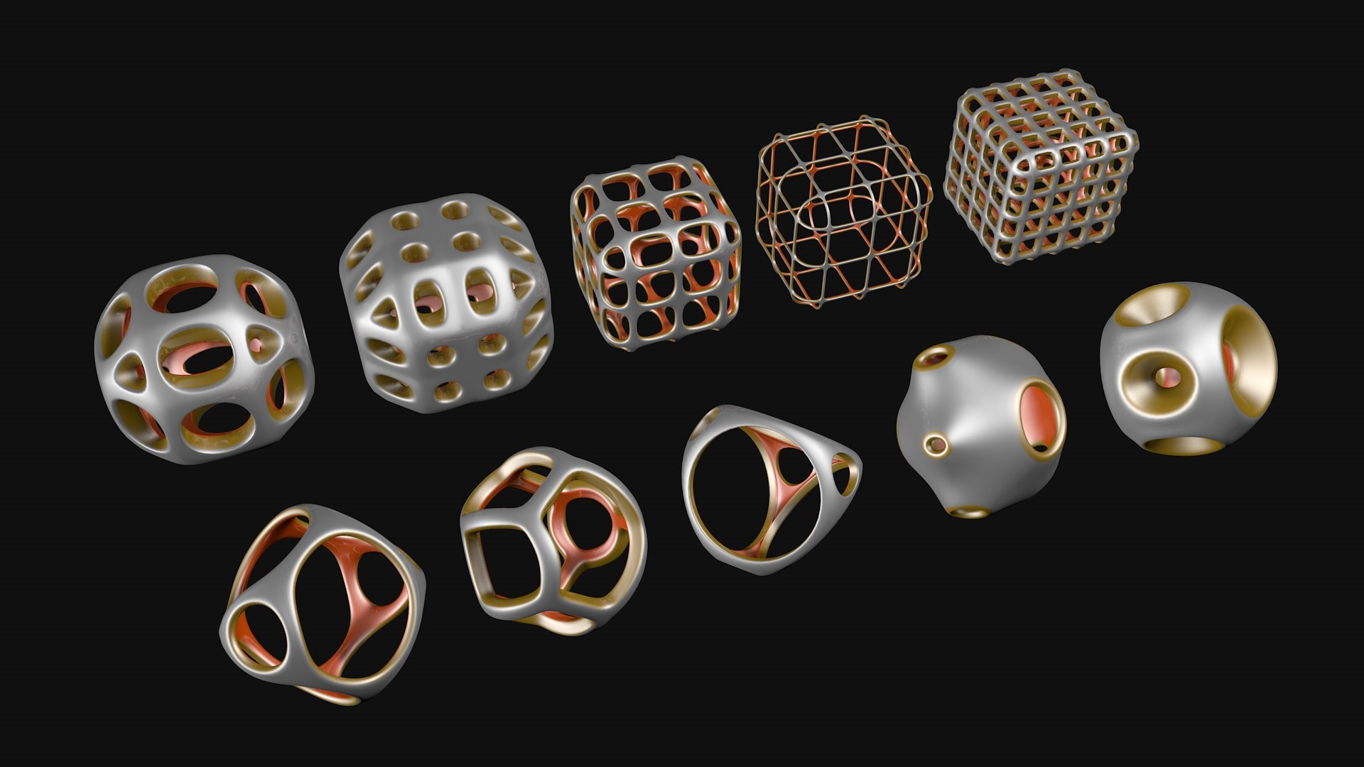 Sci-Fi Polyhedron Geometries Collection R1 3D Model - TurboSquid 2407391