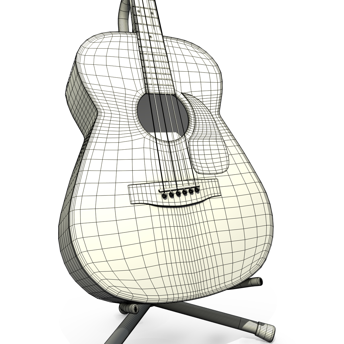 3d model acoustic guitar stand