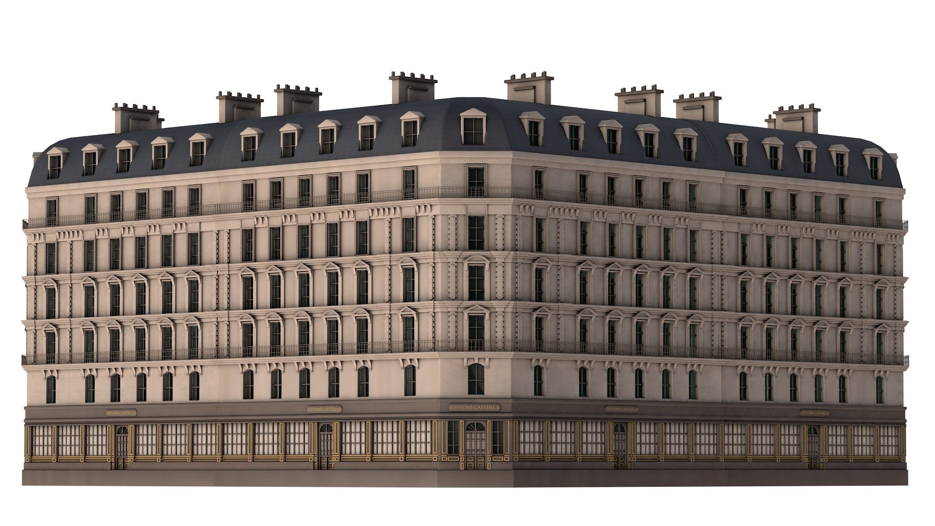 3D Paris Corner Traditional Building - TurboSquid 2339931