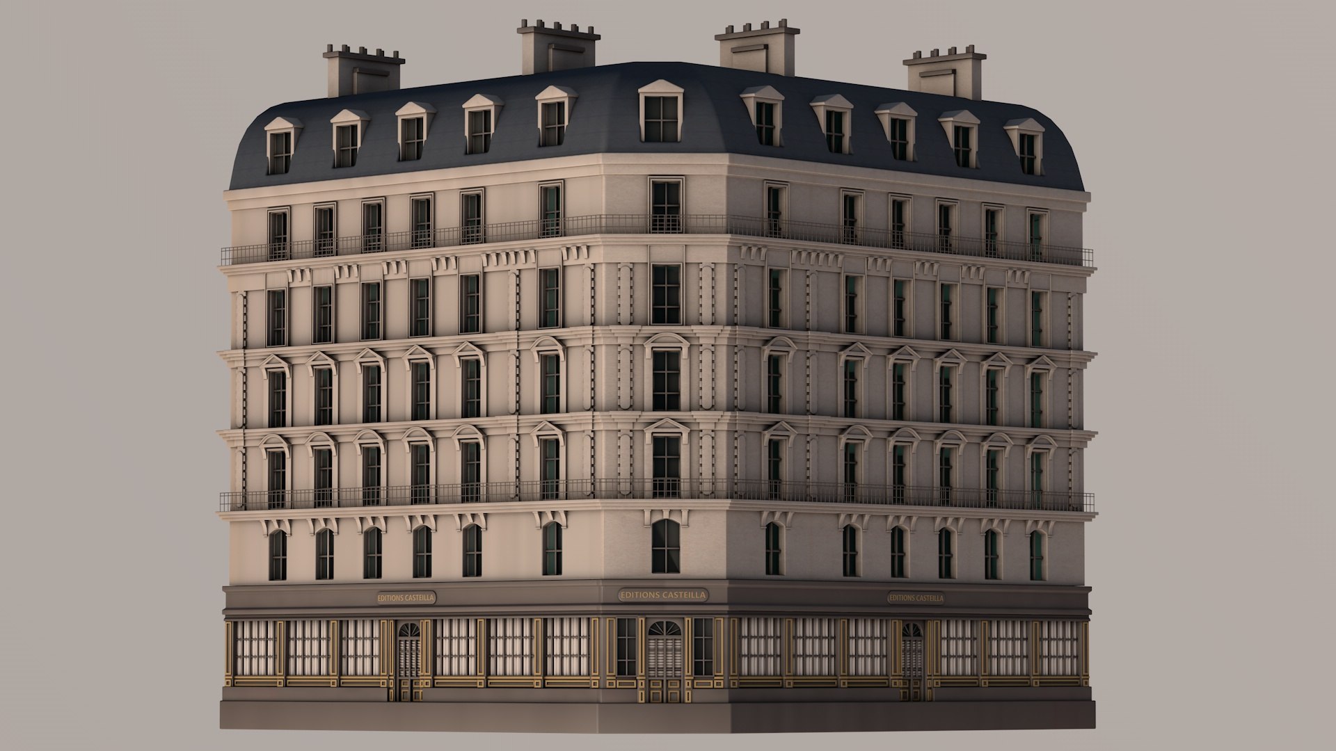 3D Paris Corner Traditional Building - TurboSquid 2339931