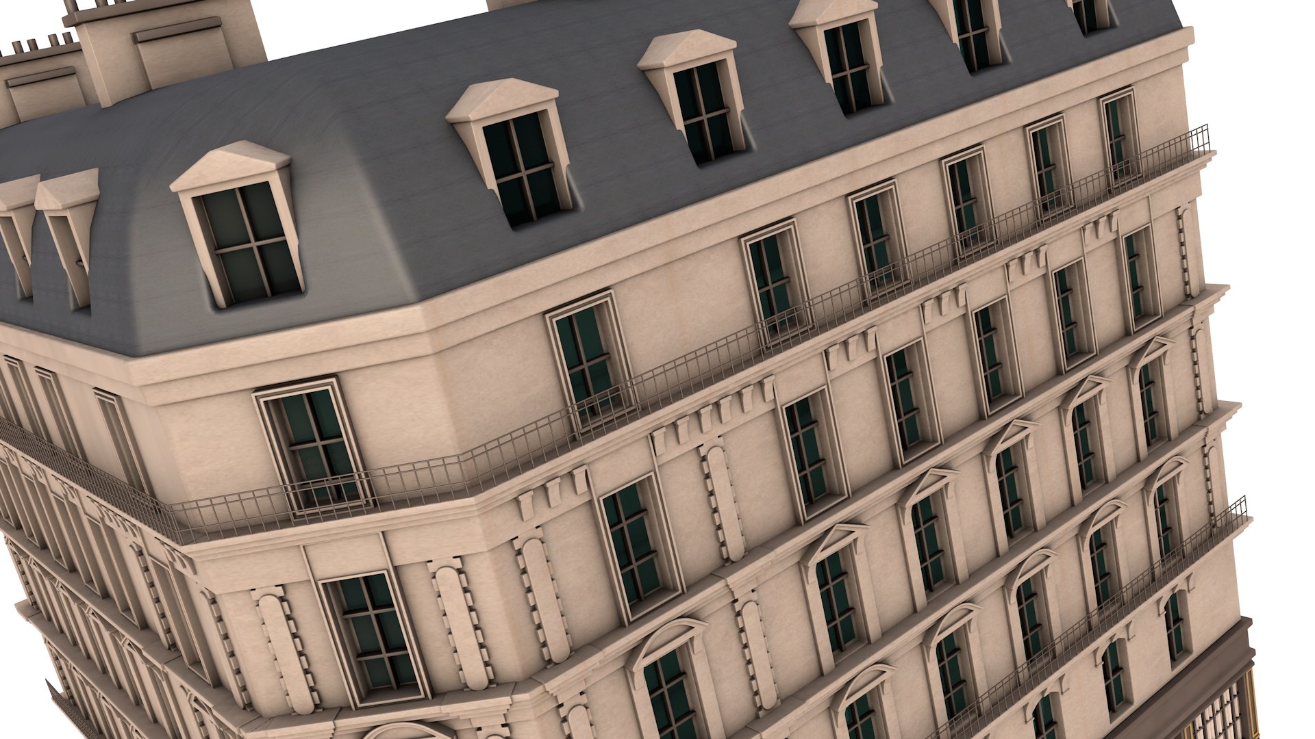 3D Paris Corner Traditional Building - TurboSquid 2339931