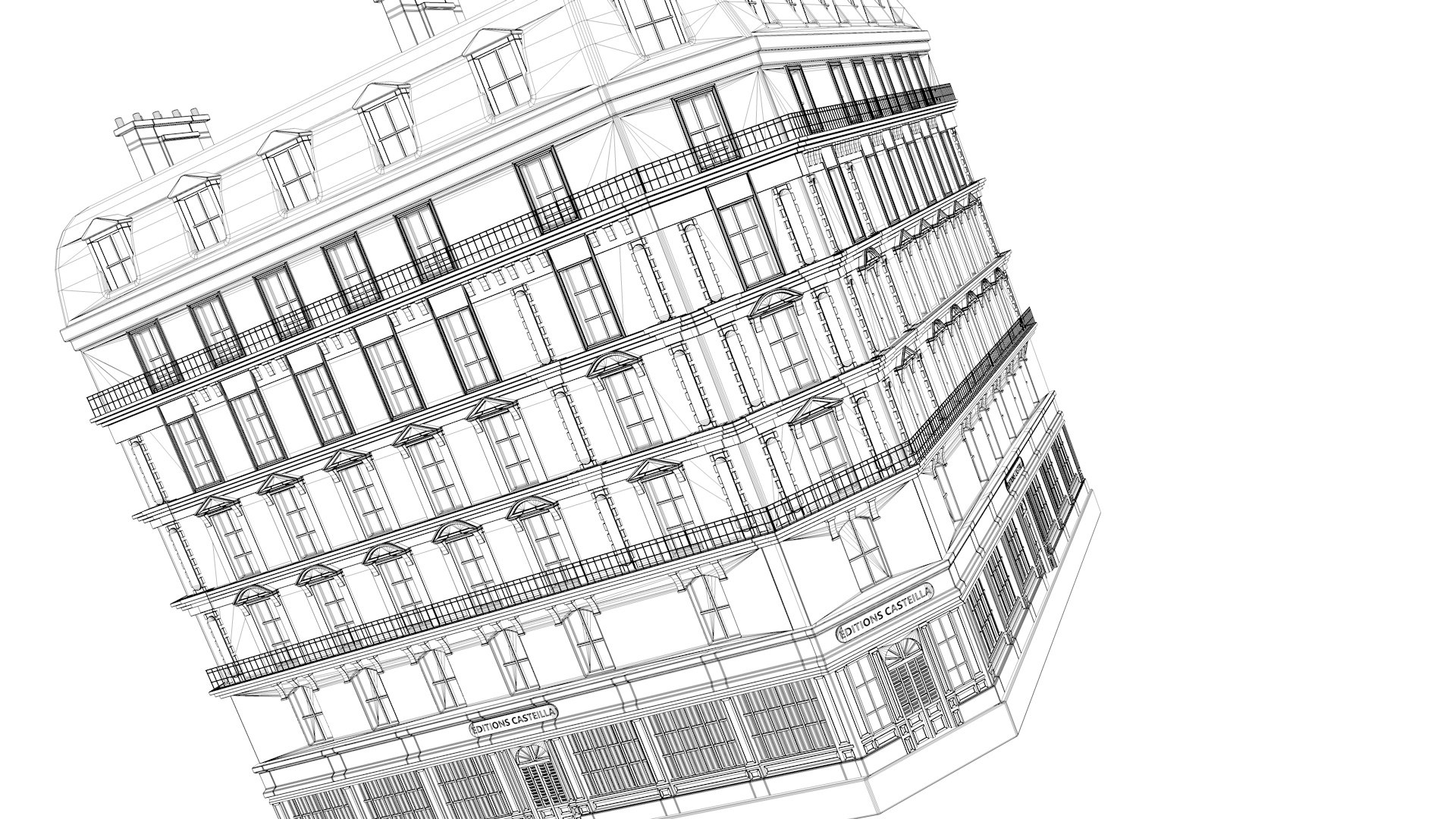 3D Paris Corner Traditional Building - TurboSquid 2339931