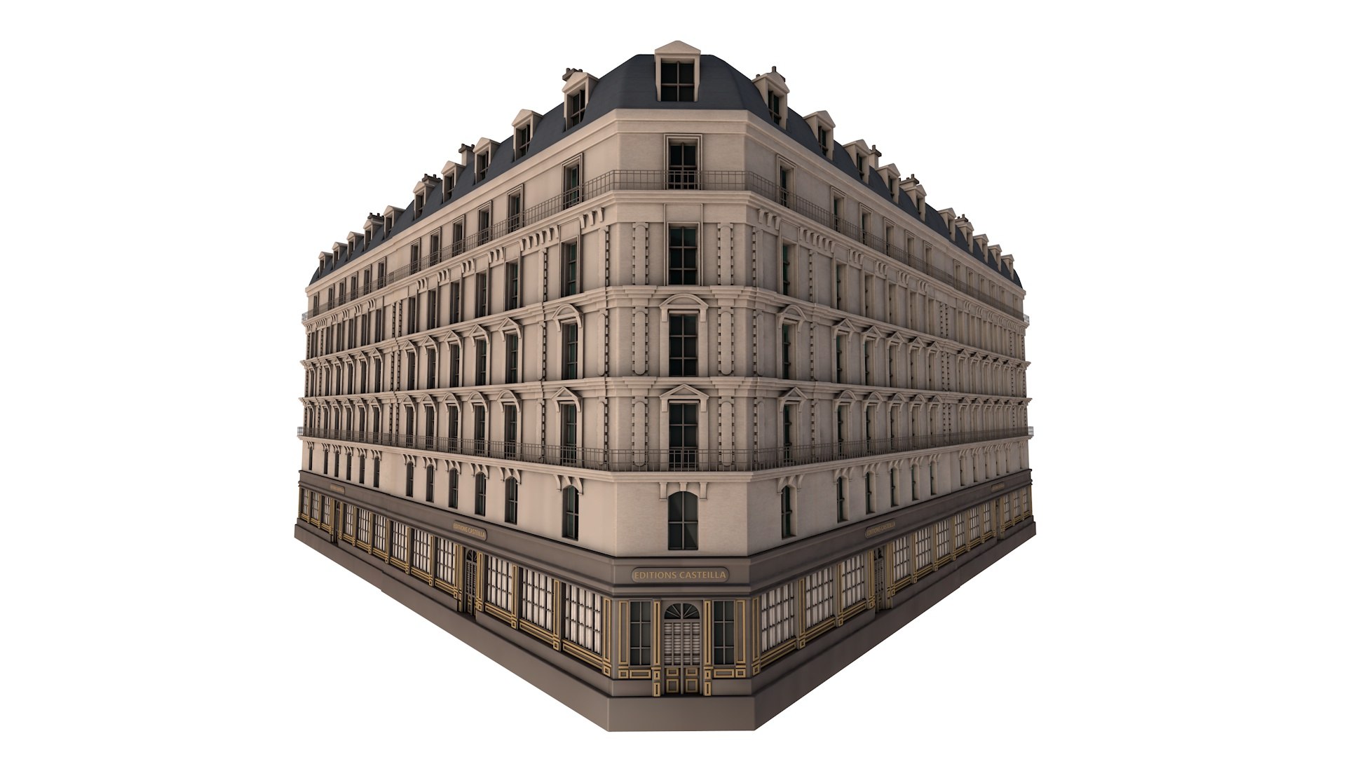 3D Paris Corner Traditional Building - TurboSquid 2339931