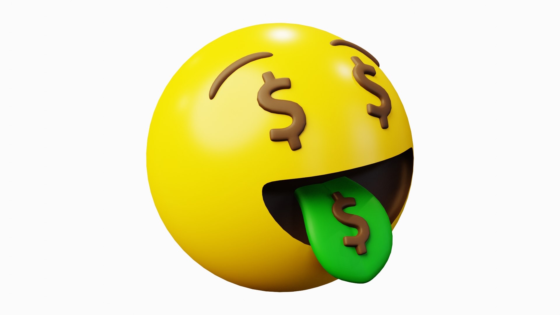 3D Money Eyes Tongue Face Emoticon Emoji Or Smiley - TurboSquid 2114045
