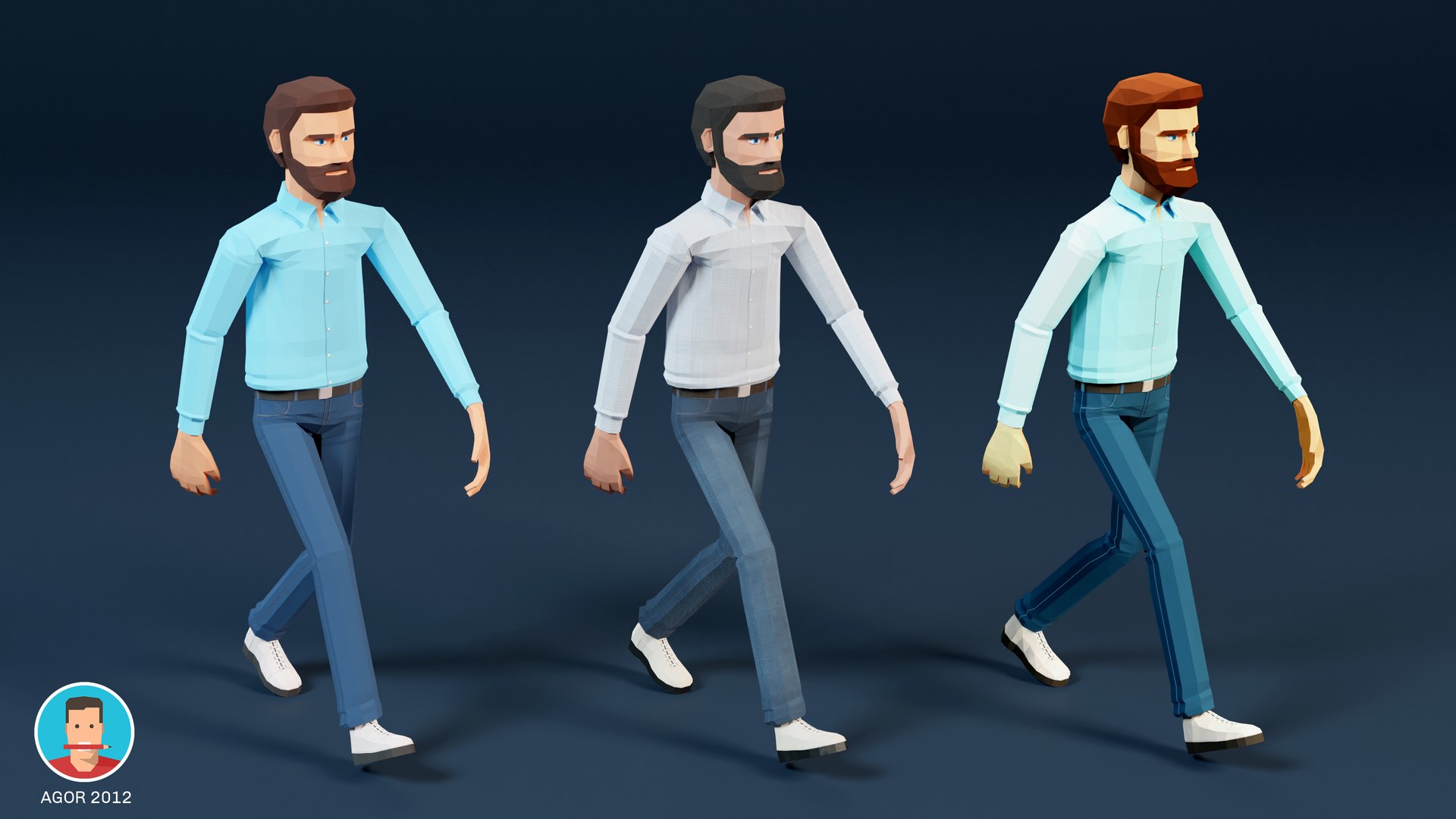 3D Low Poly Bearded Man Model - TurboSquid 1811147