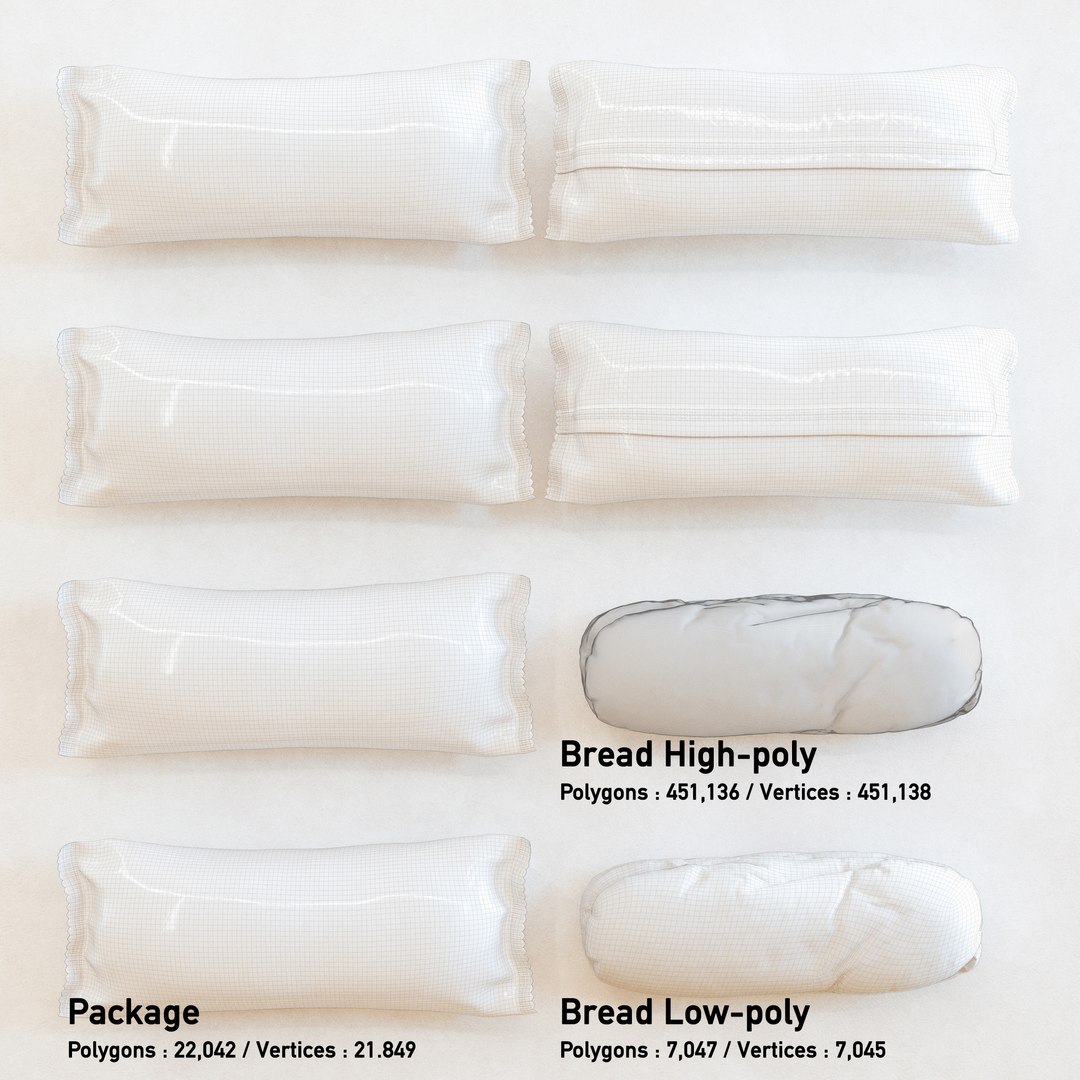 3D Bread Package - Coppe Pan - Soft Bread Roll - TurboSquid 2014501