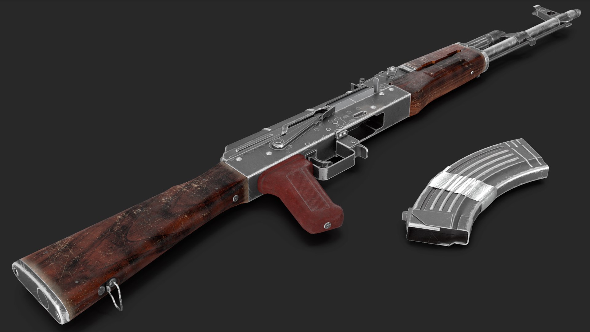 Damaged AK47 AAA Game Weapon 3D model - TurboSquid 2099645