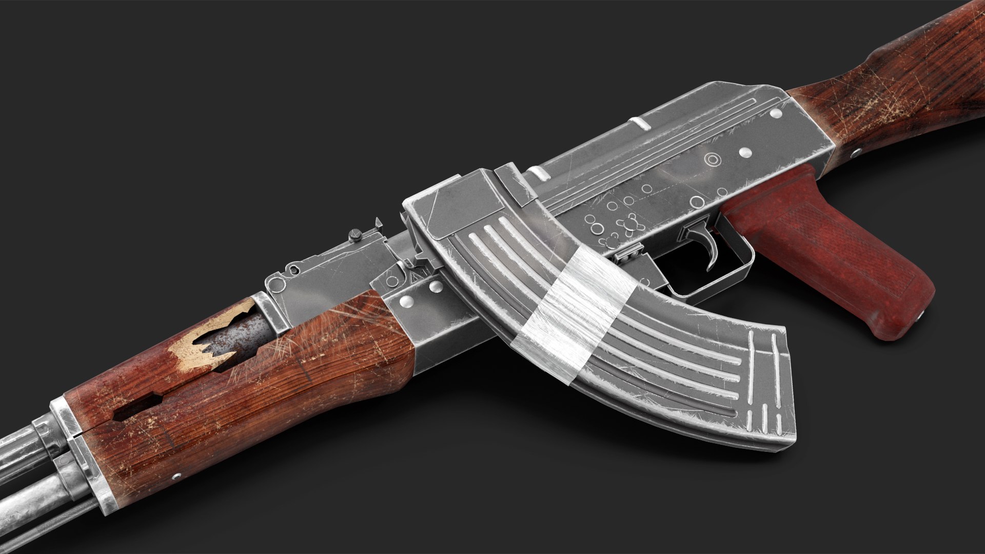 Damaged AK47 AAA Game Weapon 3D model - TurboSquid 2099645