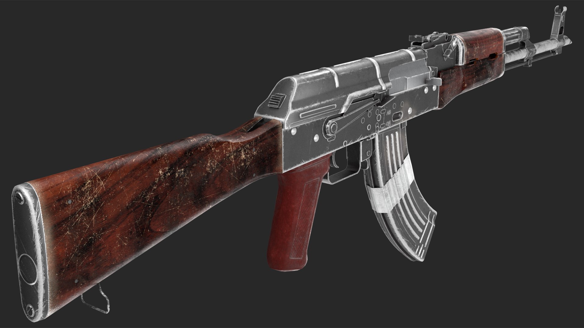 Damaged AK47 AAA Game Weapon 3D Model - TurboSquid 2099645