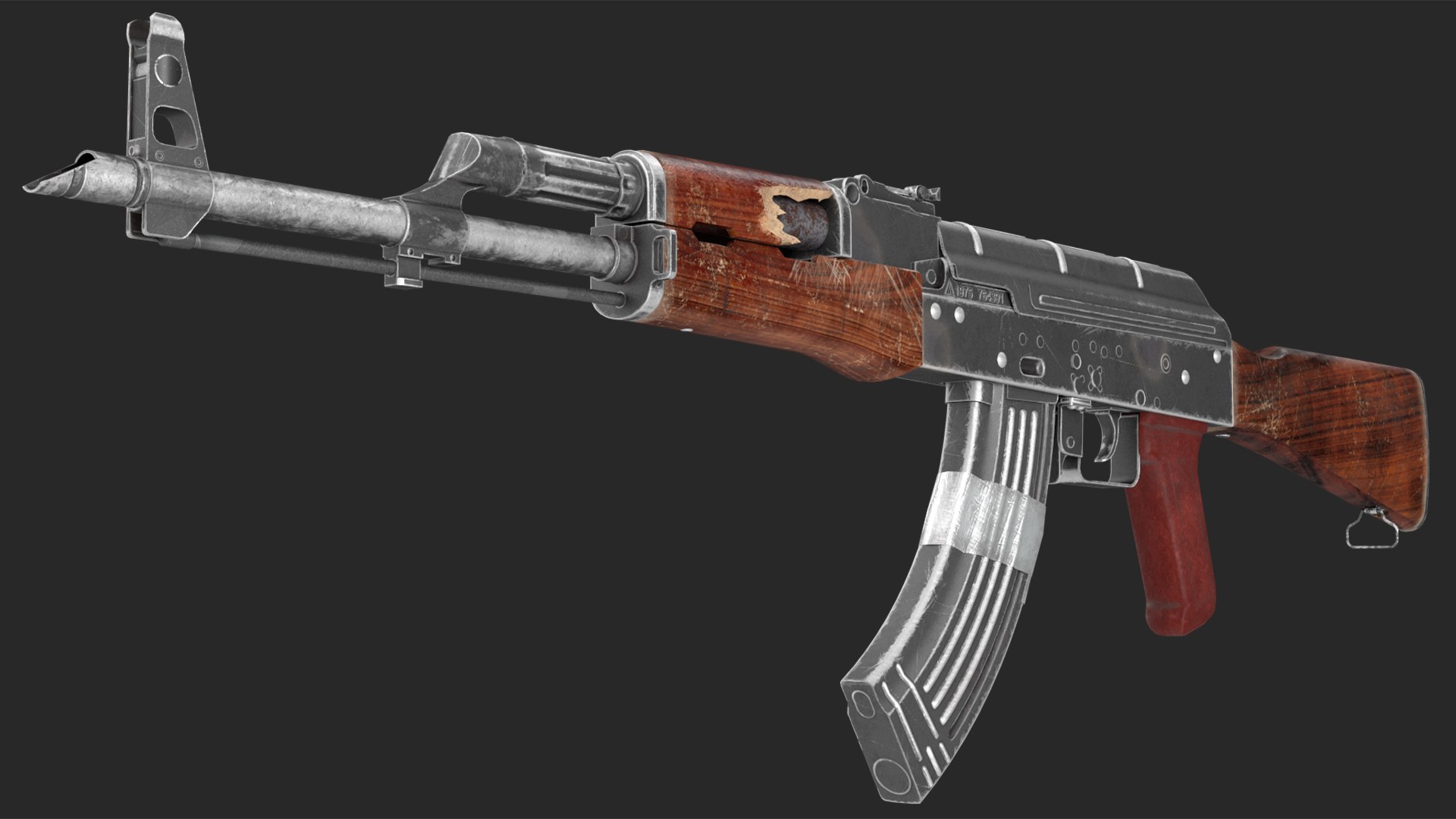 Damaged AK47 AAA Game Weapon 3D Model - TurboSquid 2099645