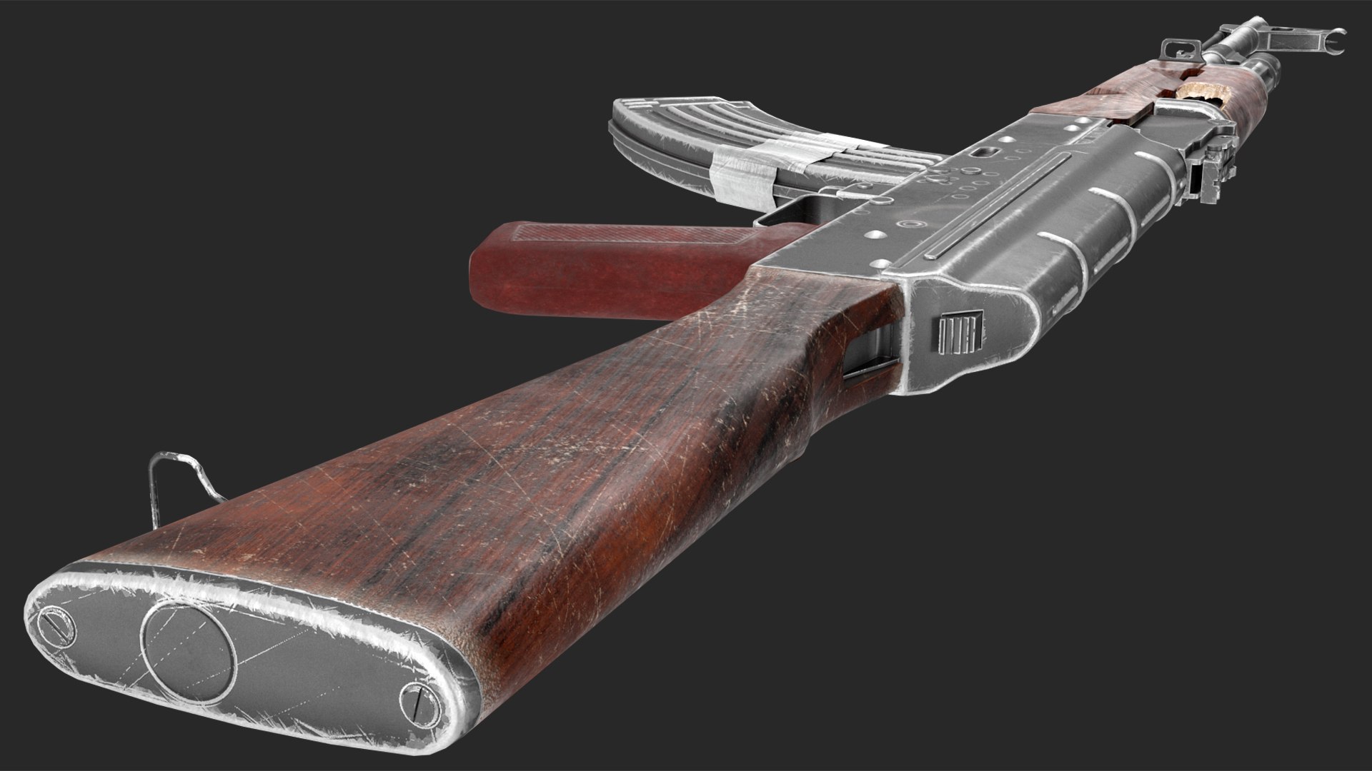 Damaged AK47 AAA Game Weapon 3D Model - TurboSquid 2099645