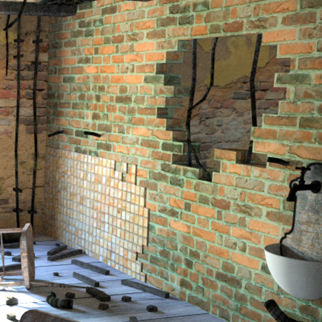 3d old ruined interior