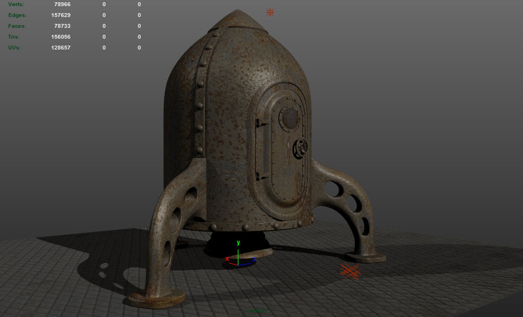 3d Model Rusty Rocket