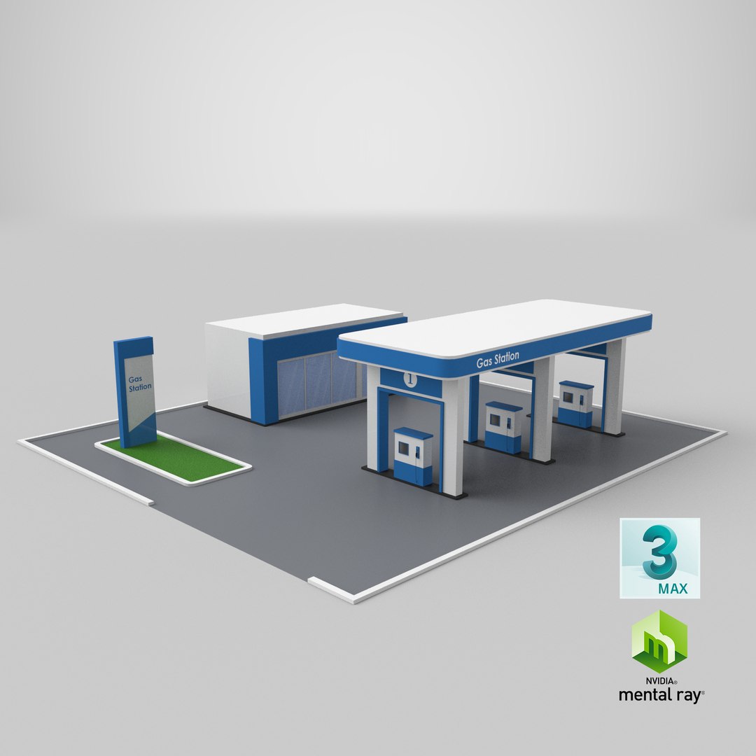 Cartoon Gas Station 3D Model - TurboSquid 1386665