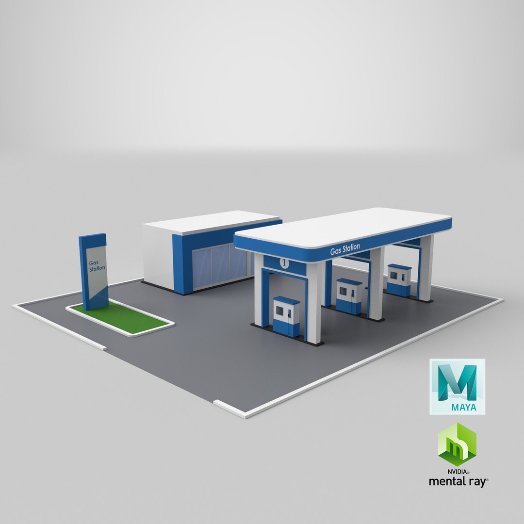 Cartoon Gas Station 3D Model - TurboSquid 1386665