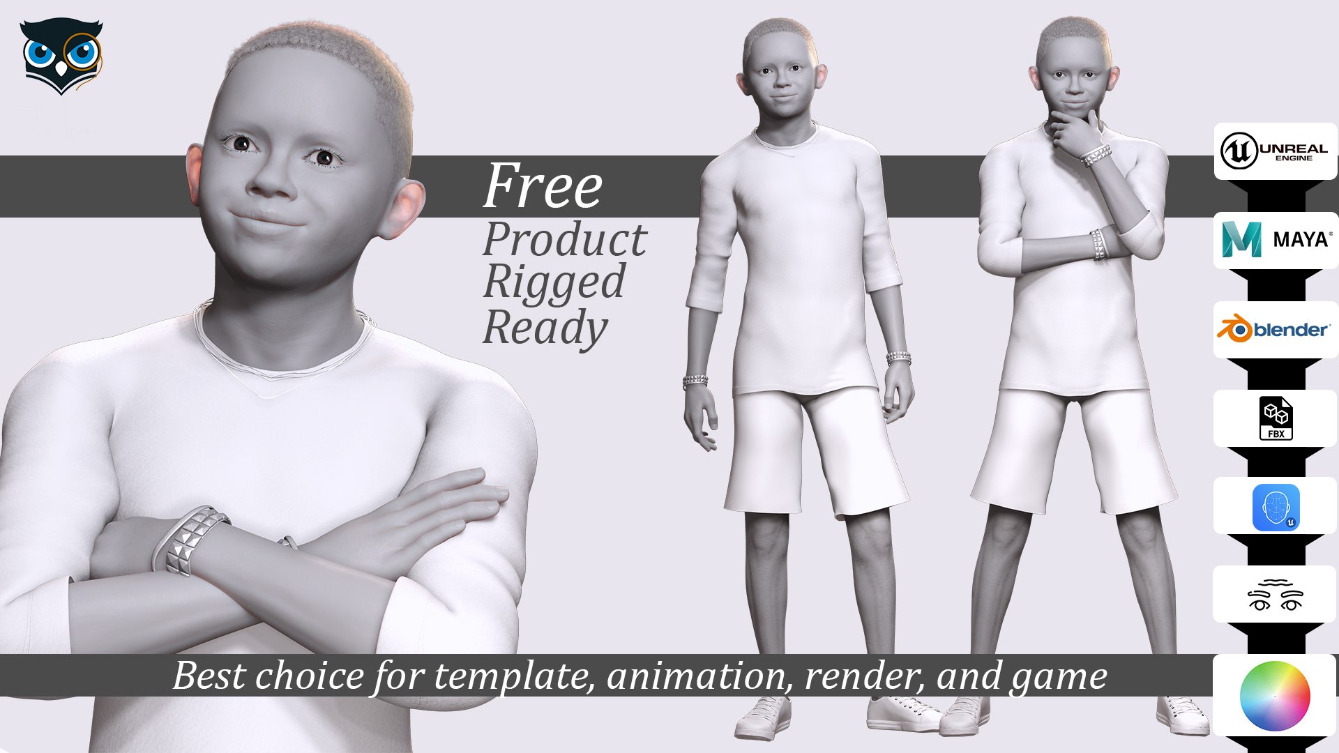 Free 3D Free Rigged 3D Boy Character Game Animation Ready - TurboSquid ...