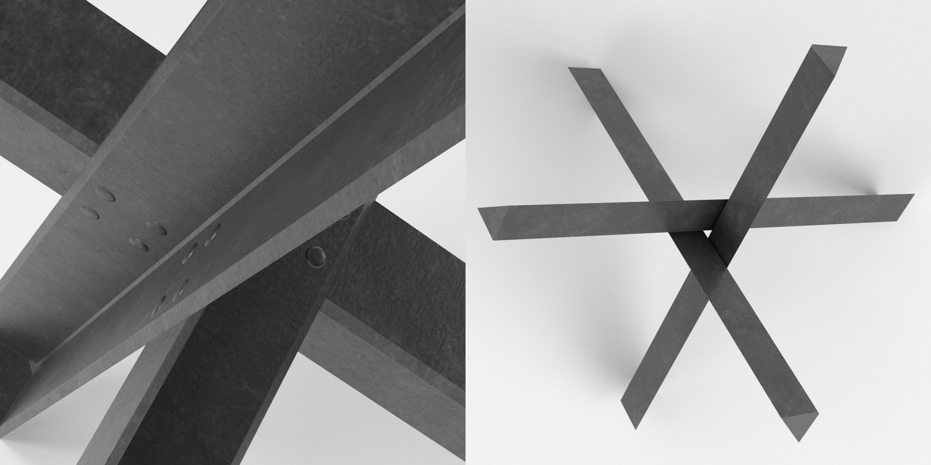 3D Czech Hedgehog Anti-tank Obstacle 1 - TurboSquid 2121096