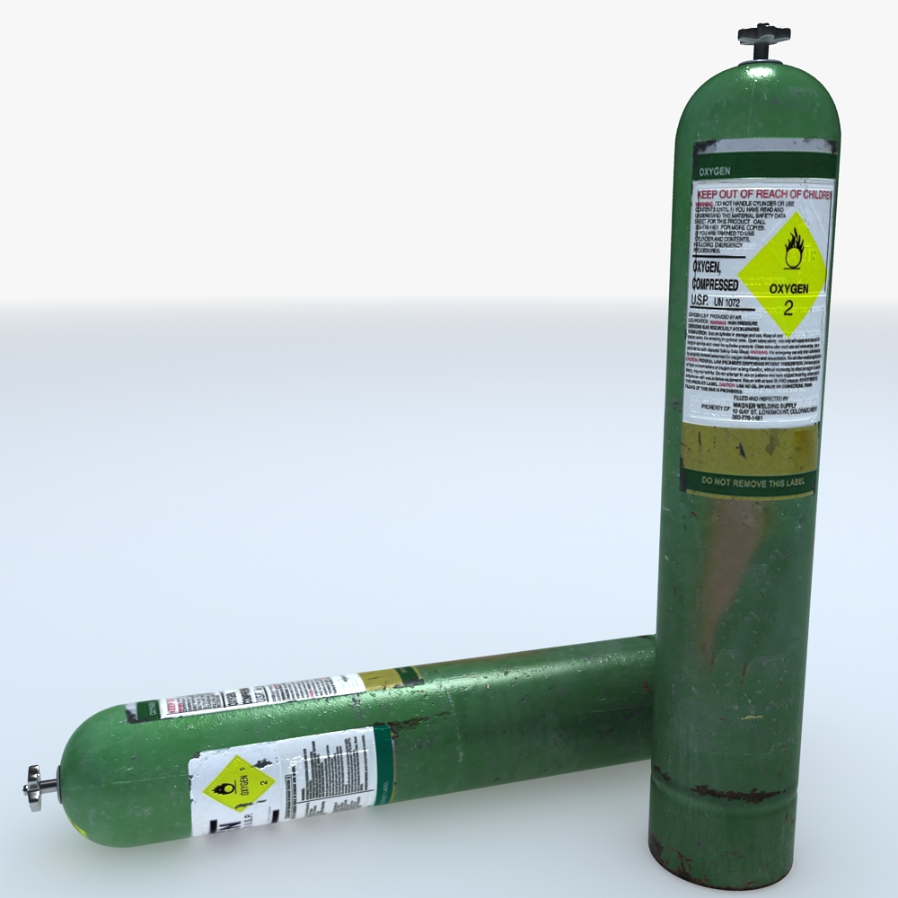 3ds max pressurised oxygen cylinder