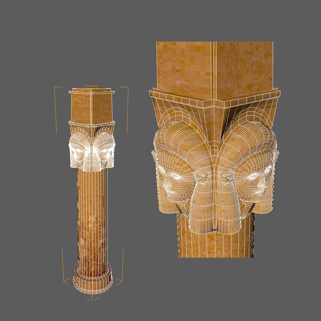 3d Model Of Egyptian Column 8 Egypt