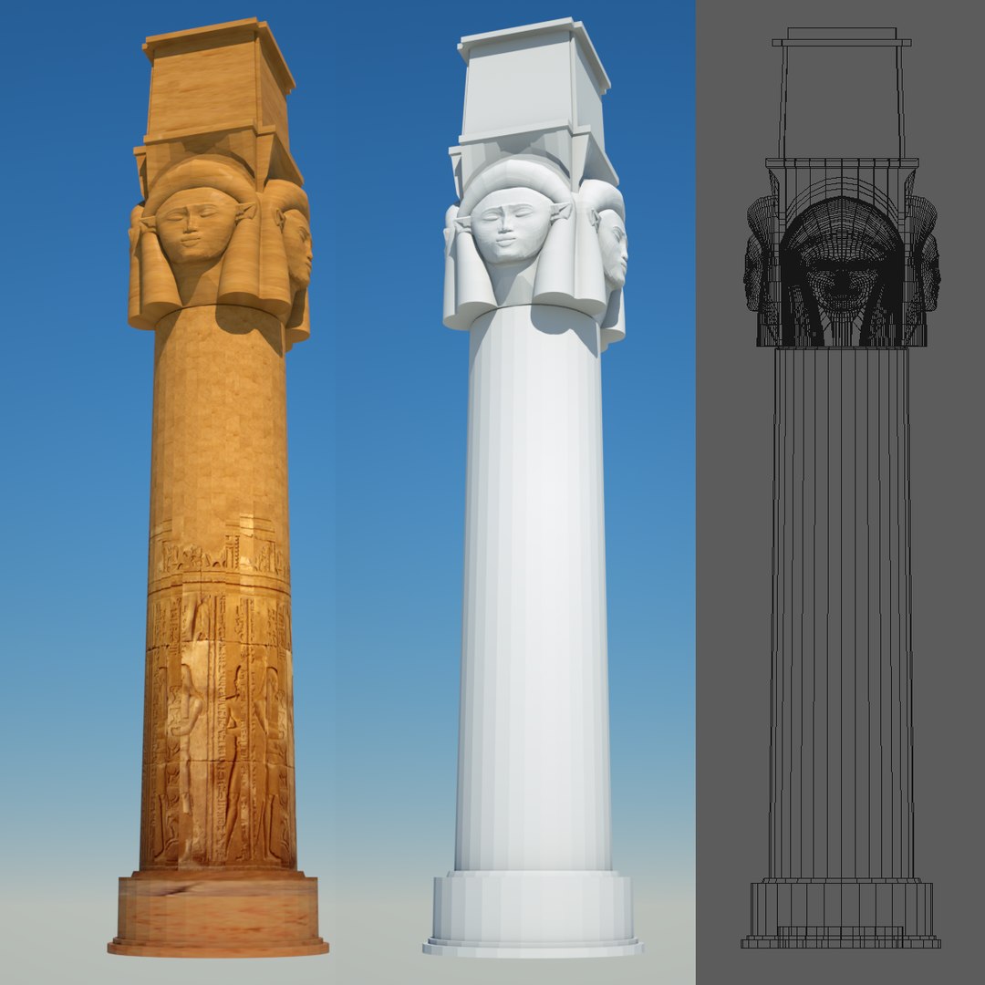 3d Model Of Egyptian Column 8 Egypt