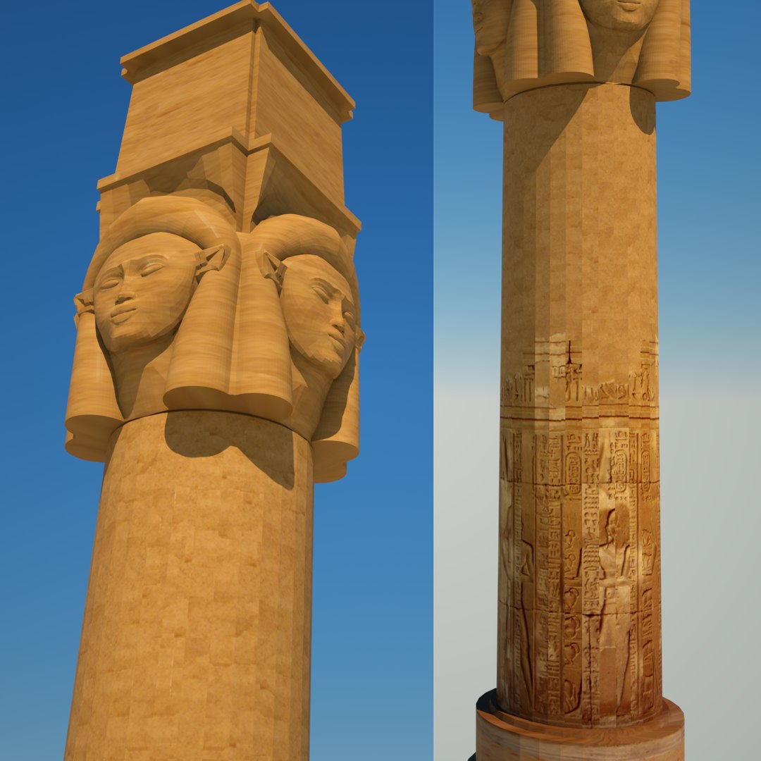 3d Model Of Egyptian Column 8 Egypt