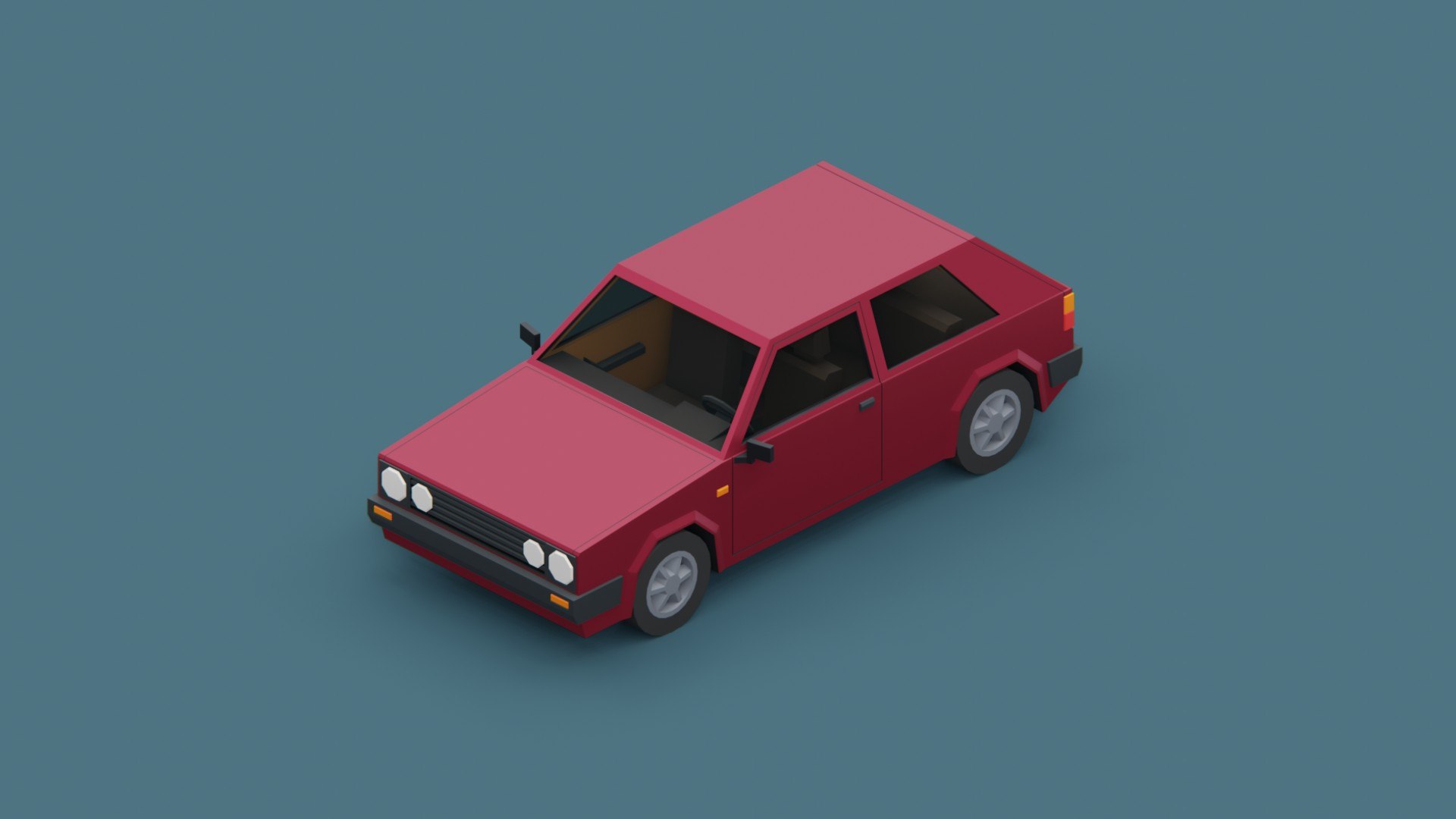 3D Stylized Euro Hatchback Car Low Poly Model - TurboSquid 2293666