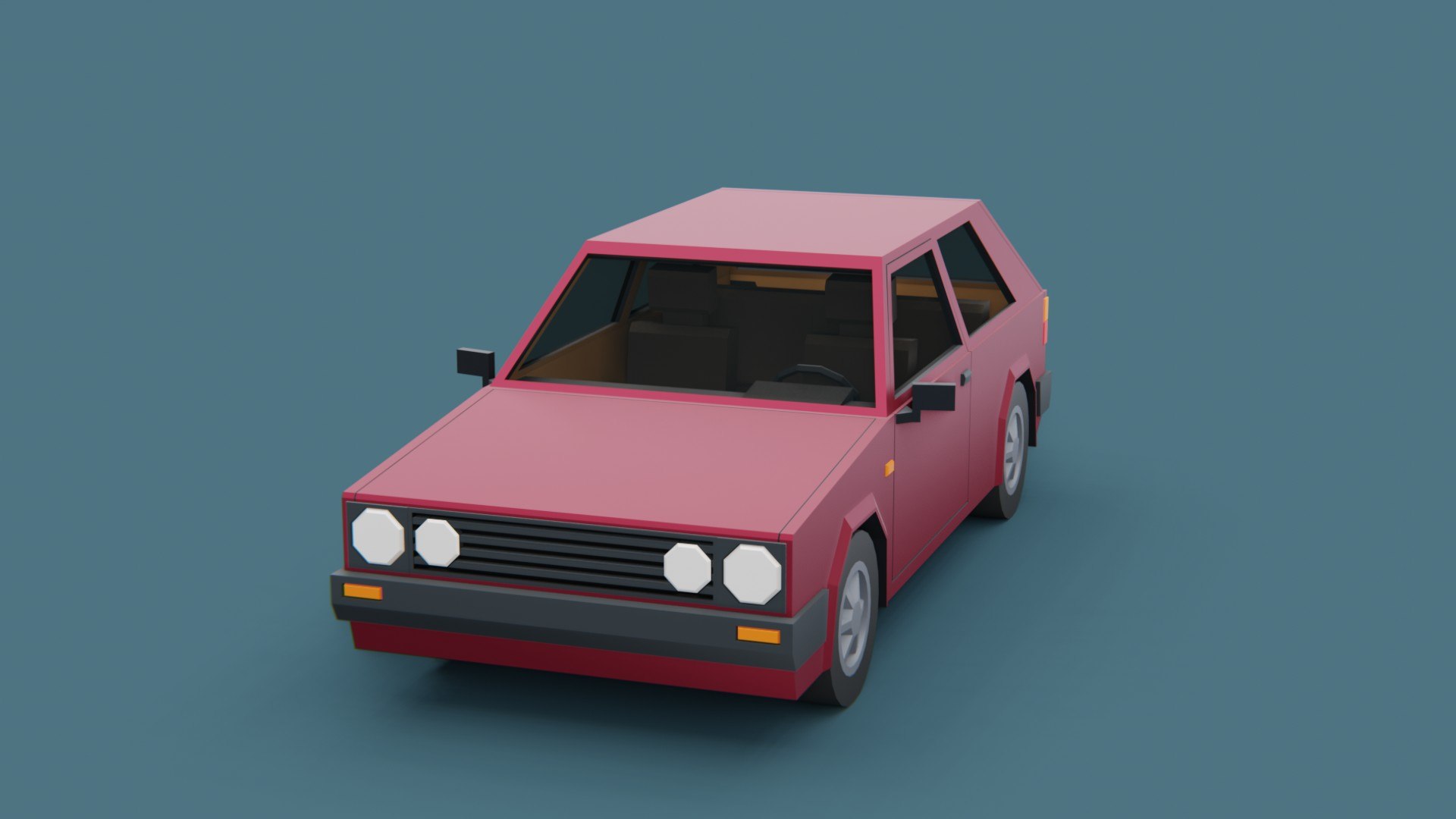 3D Stylized Euro Hatchback Car Low Poly Model - TurboSquid 2293666