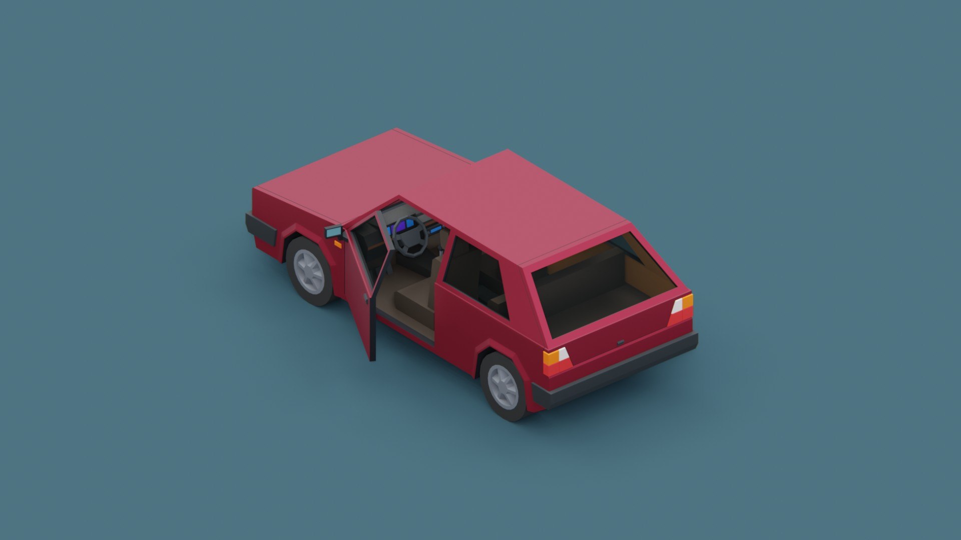 3D Stylized Euro Hatchback Car Low Poly Model - TurboSquid 2293666