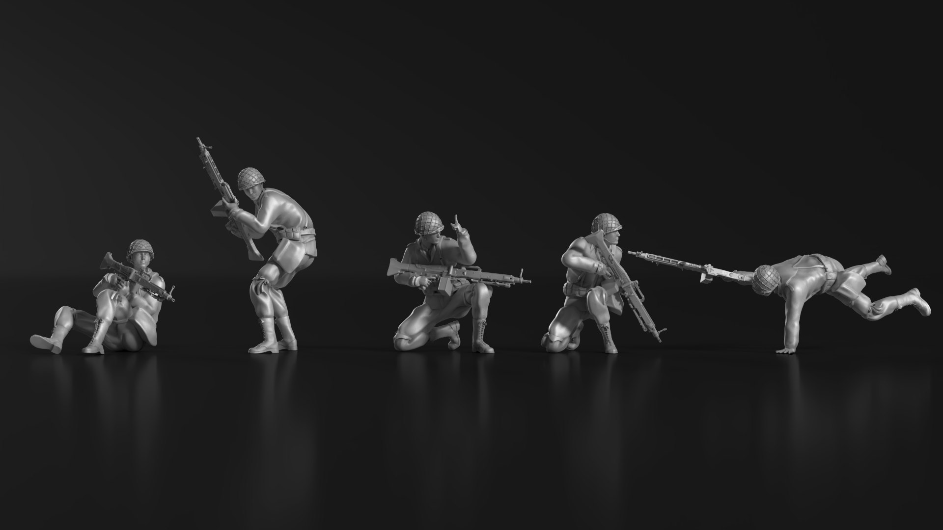 WWII Soldier Set 10 3D model - TurboSquid 2148919
