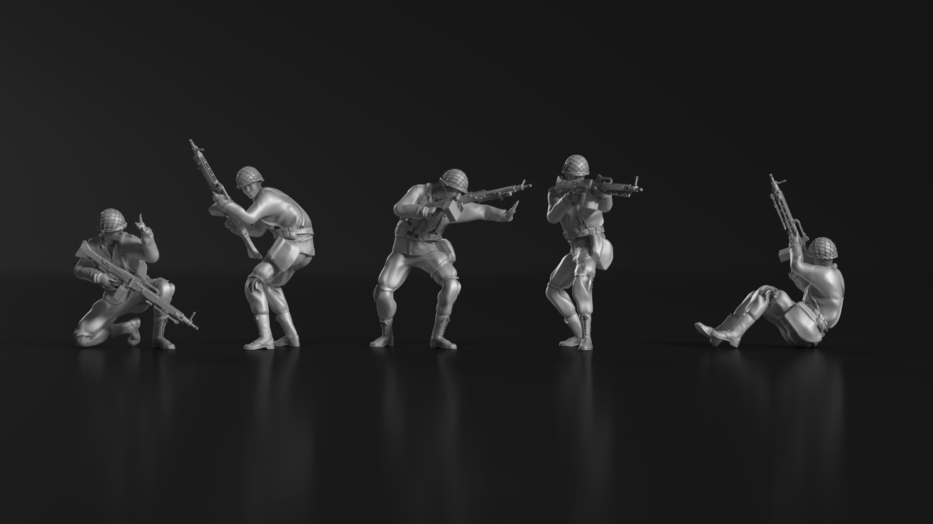 WWII Soldier Set 10 3D model - TurboSquid 2148919