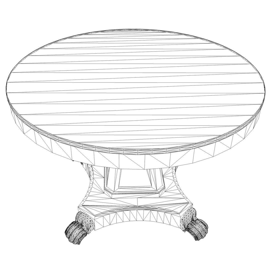 Antique Center Table 3d Model
