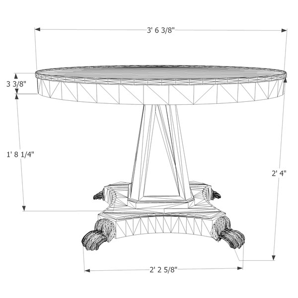 antique center table 3d model