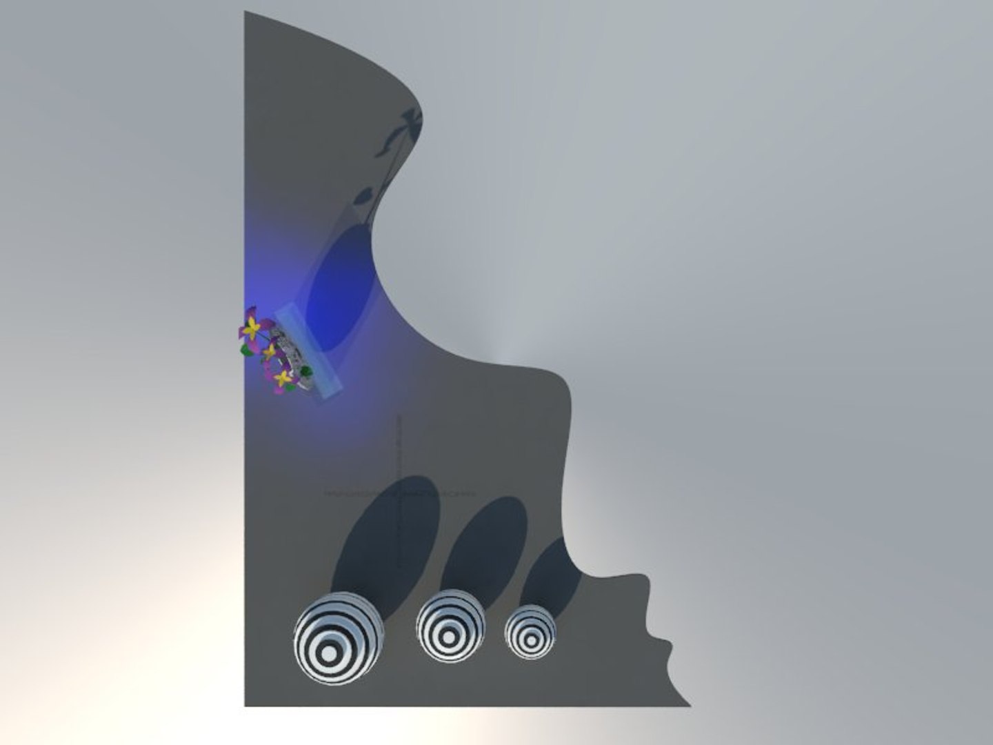 3d model organic shaped corner glass table