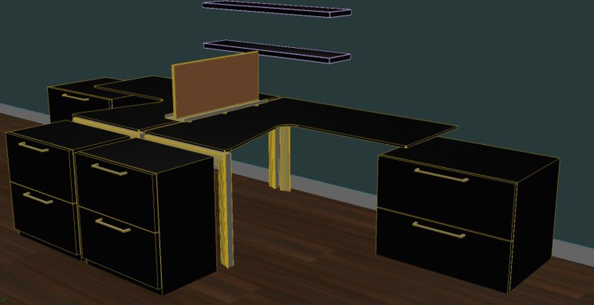 3d Model Desks Shelving Storage