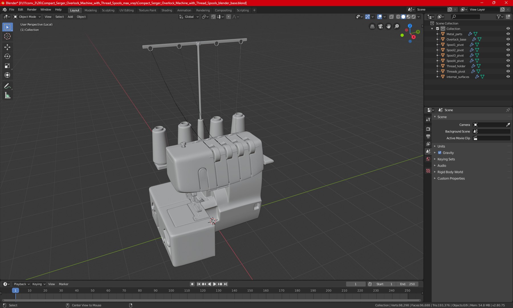 Compact Serger Overlock Machine With Thread Spools Model - TurboSquid ...