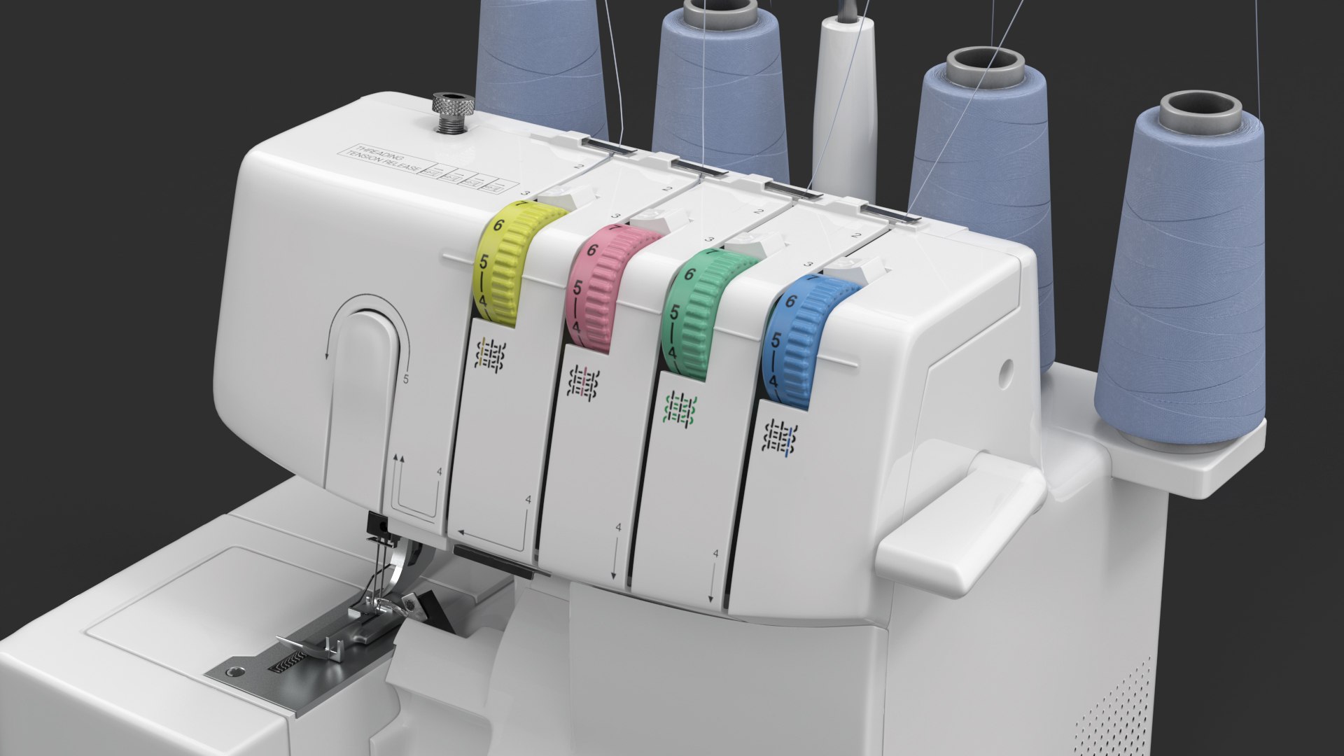 Compact Serger Overlock Machine With Thread Spools Model - TurboSquid ...