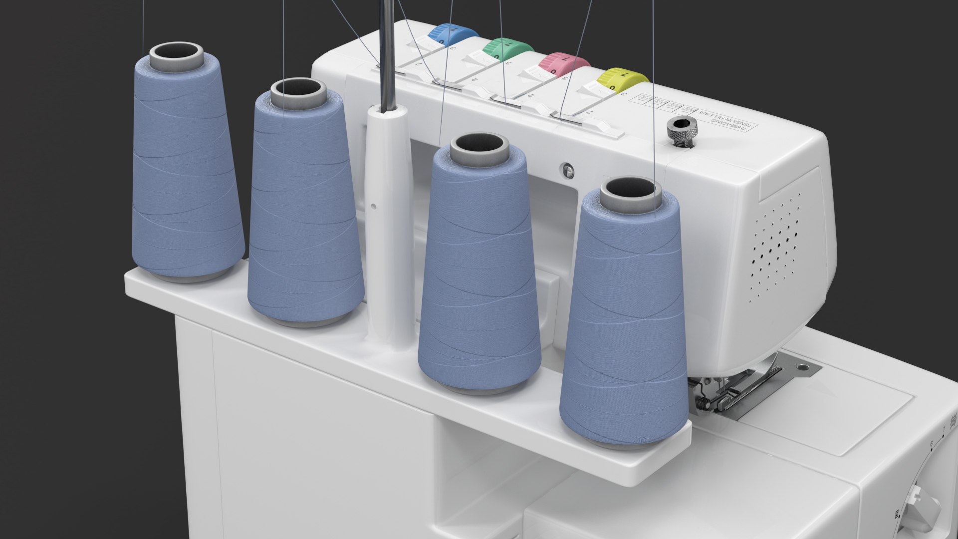 Compact Serger Overlock Machine With Thread Spools Model - TurboSquid ...