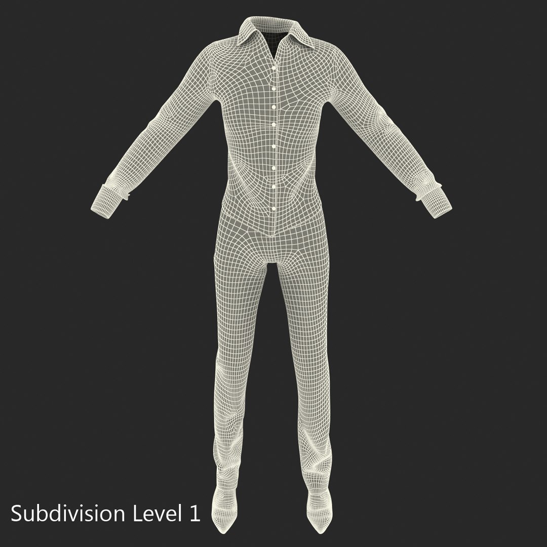 Womens Shirt Slacks 3d Model