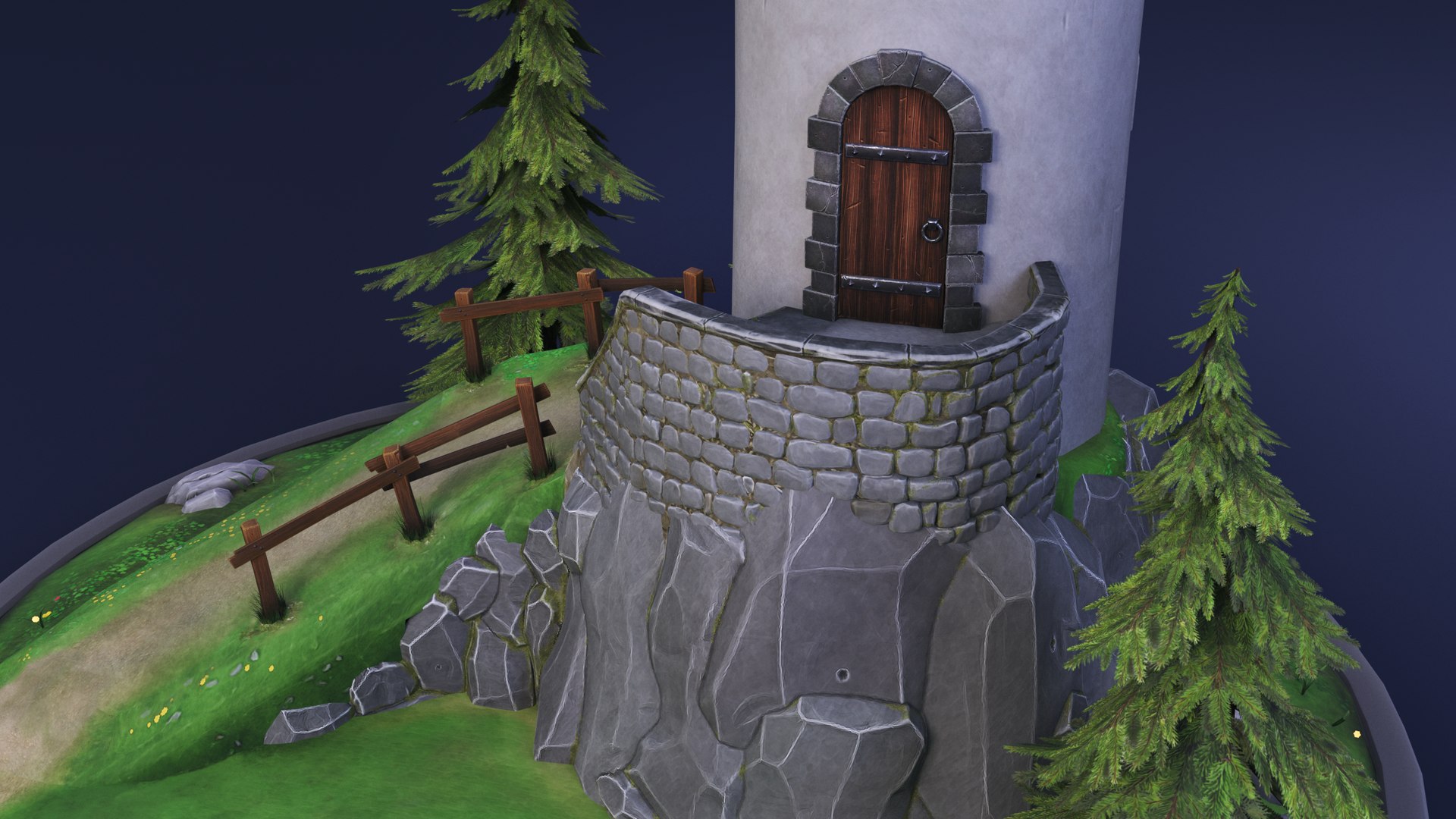 3D Model Stylized Tower - TurboSquid 1765129